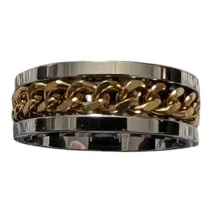 Accessories | New Men Womens Ring Sz 1 Silver Gold Color Chain Spin ...